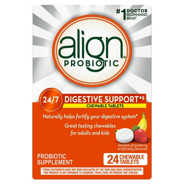 Align Probiotic, Chewable Probiotic Tablets, 24 Tablets - Walmart.com