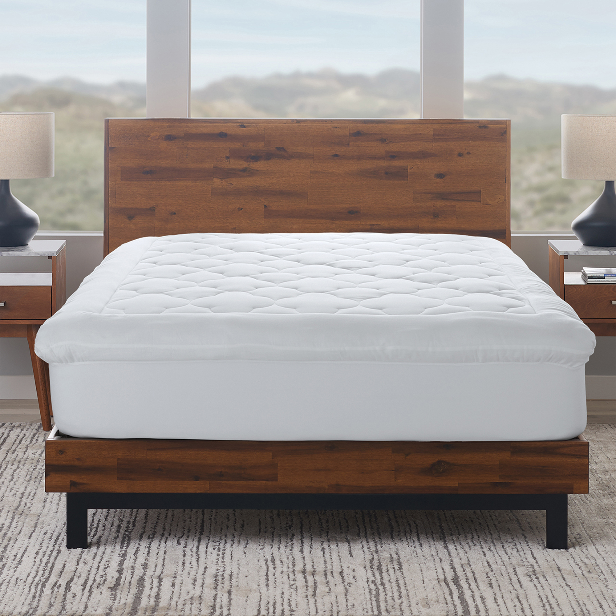 Ella Jayne Lofty 100% Cotton Plush Gel Fiber Filled Mattress Topper ...