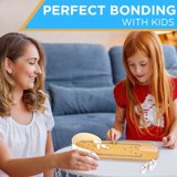 PLAYEE Mini Bowling Game Set, Wooden Tabletop Shooting Alley, Small ...