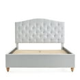 My Texas House Anna Diamond Tufted Upholstered Platform Bed, Twin, Gray ...