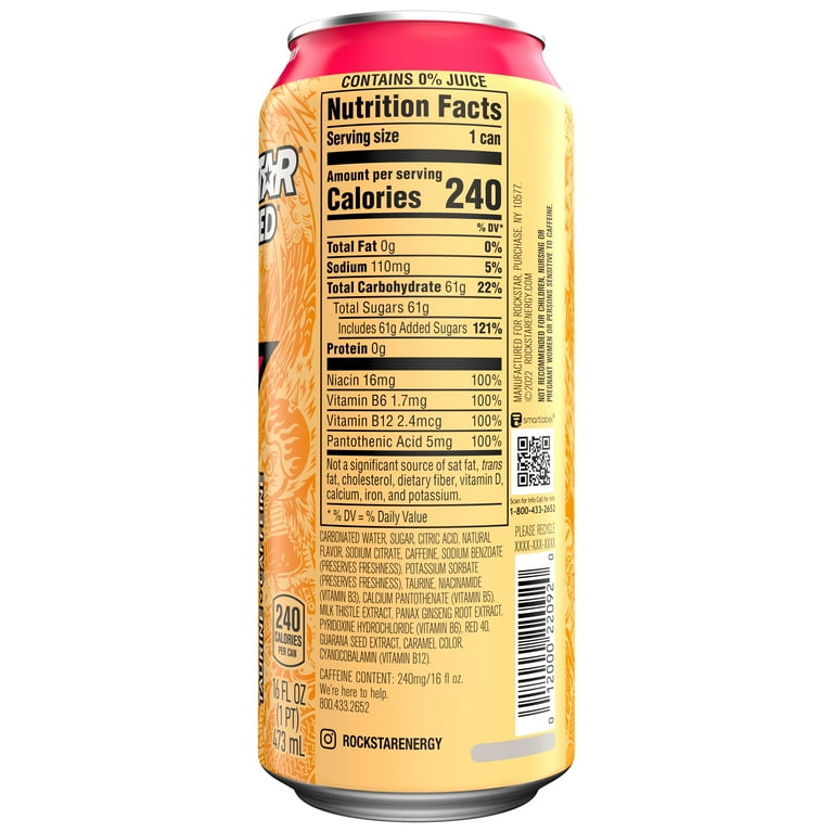 Rockstar Nutrition Facts Label