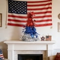 4th of July Cone Trees Red White Blue Glitter Table Tree Decor ...