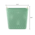 Mainstays Plastic Rectangle Laundry Basket, Sage Green, 2 Bushel ...