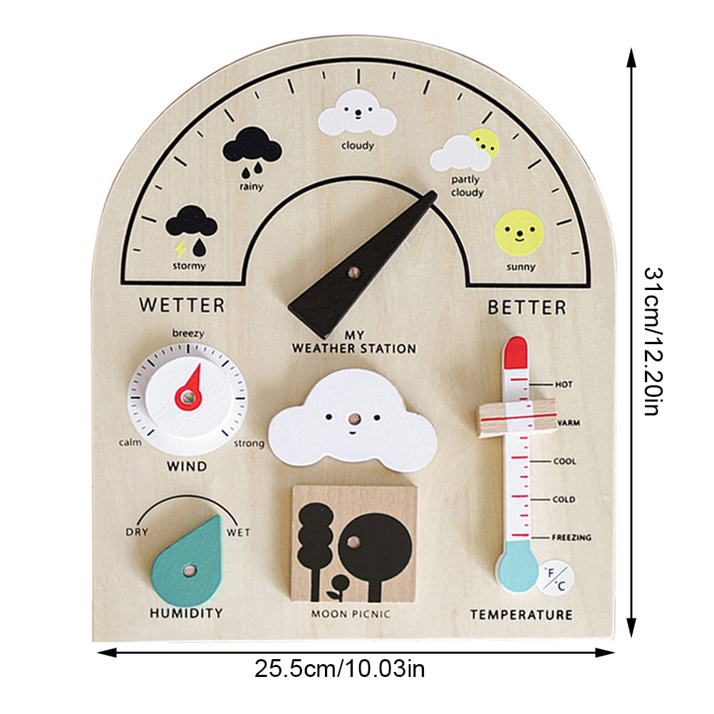 Click here for Estink Weather Board Wooden Weather Learning Board... prices
