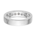 Solid 14K White Gold Nine Stone Diamond Channel Set Wedding Band Ring ...