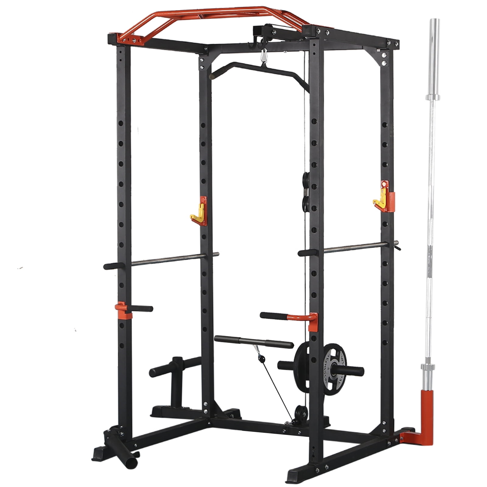 Seizeen 1400LBS Squat Rack Power Cage, Multi-Functional Smith Machine ...