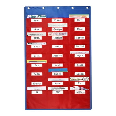 Uptyia Wall File Organizer Hanging File Holder with Labels and Pockets ...