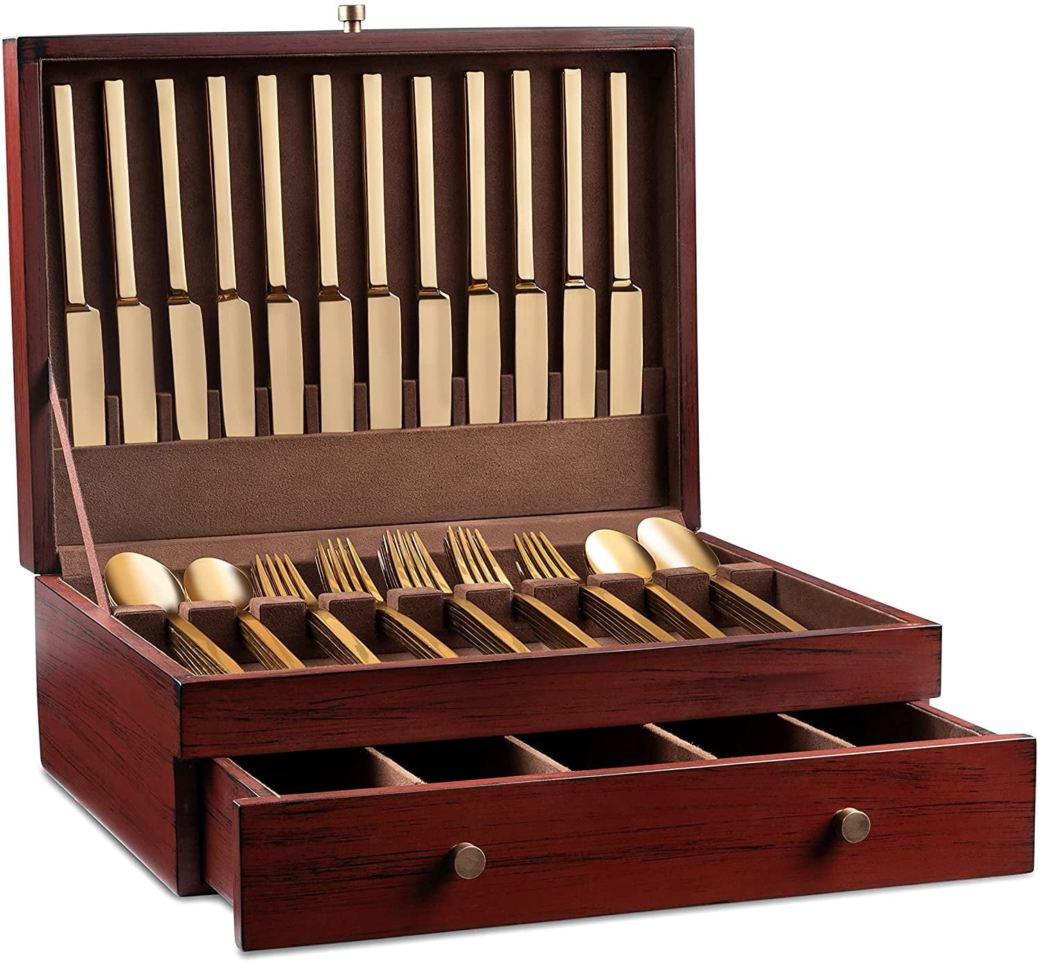 Royalty Art Fine Silverware Storage Box with Pull Out Drawer, 15 x 11 ...