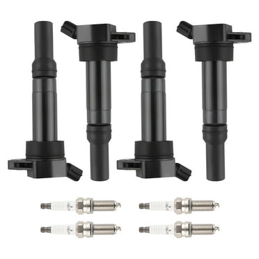 Set of 4 UF652 Engine Ignition Coils & Spark Plugs for Hyundai Kia ...