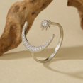 Creative Exaggerated Open Engagement Ring New Crescent Moon Design 1 ...