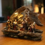 Grotto Nativity Scene Set with LED Christmas Ornament Holiday Gift 15 ...