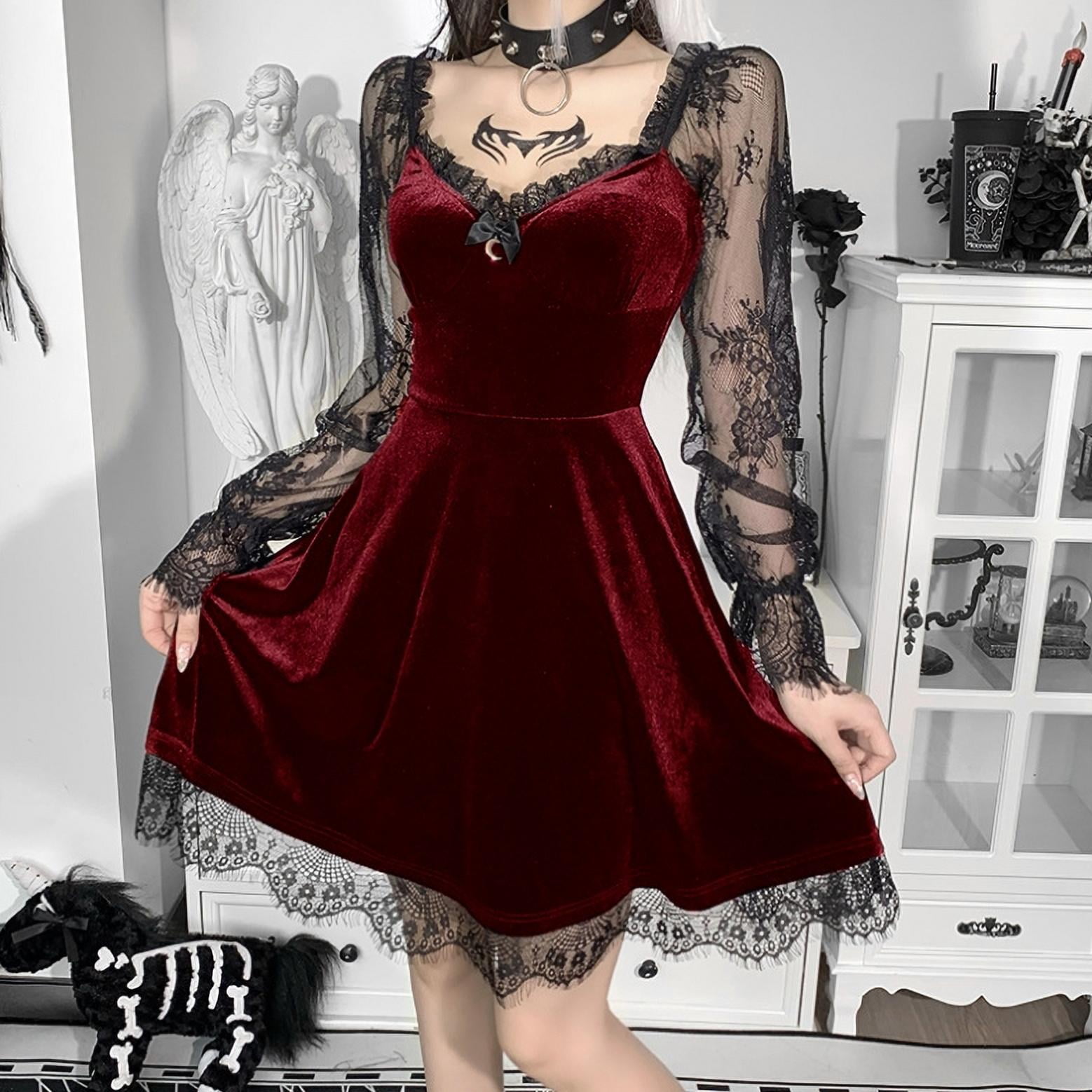 Red And Black Goth Dresses