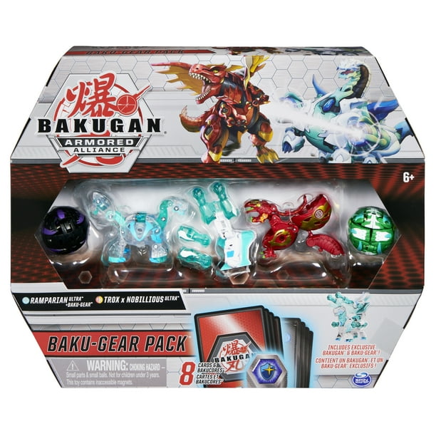 Bakugan Baku-Gear 4-Pack, Ramparian Ultra with Baku-Gear and Fused Trox ...