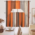 Coastal Style Swag Valance and Tier Set of 3, Retro Orange Brown ...