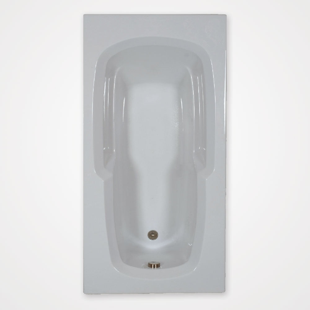 WaterTech Acrylic 60 in. x 36 in. Reversible Drain Drop-In Soaking Tub ...