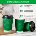 100 Count 12 oz Insulated Ripple Wall Paper Coffee Cups with Lids, Hot ...