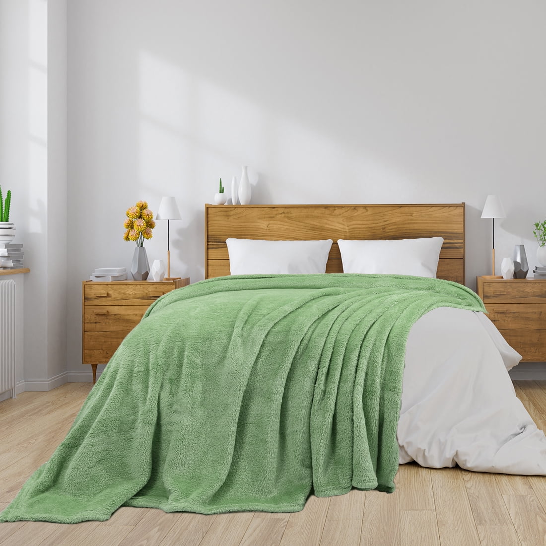 Sherpa Fleece Blanket Queen Size Soft Warm Blanket Double Layer