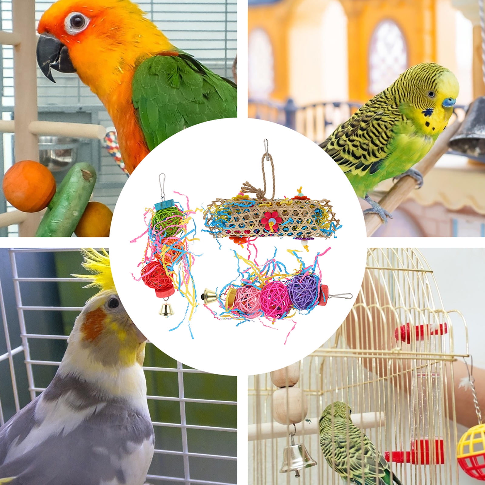 Click here for Whamvox 3 Pieces Small Bird Toys Multi Colored Syn... prices