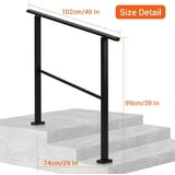 Garvee Hand Rails for Outdoor Steps, 3 Step Stair Handrail & Indoor ...