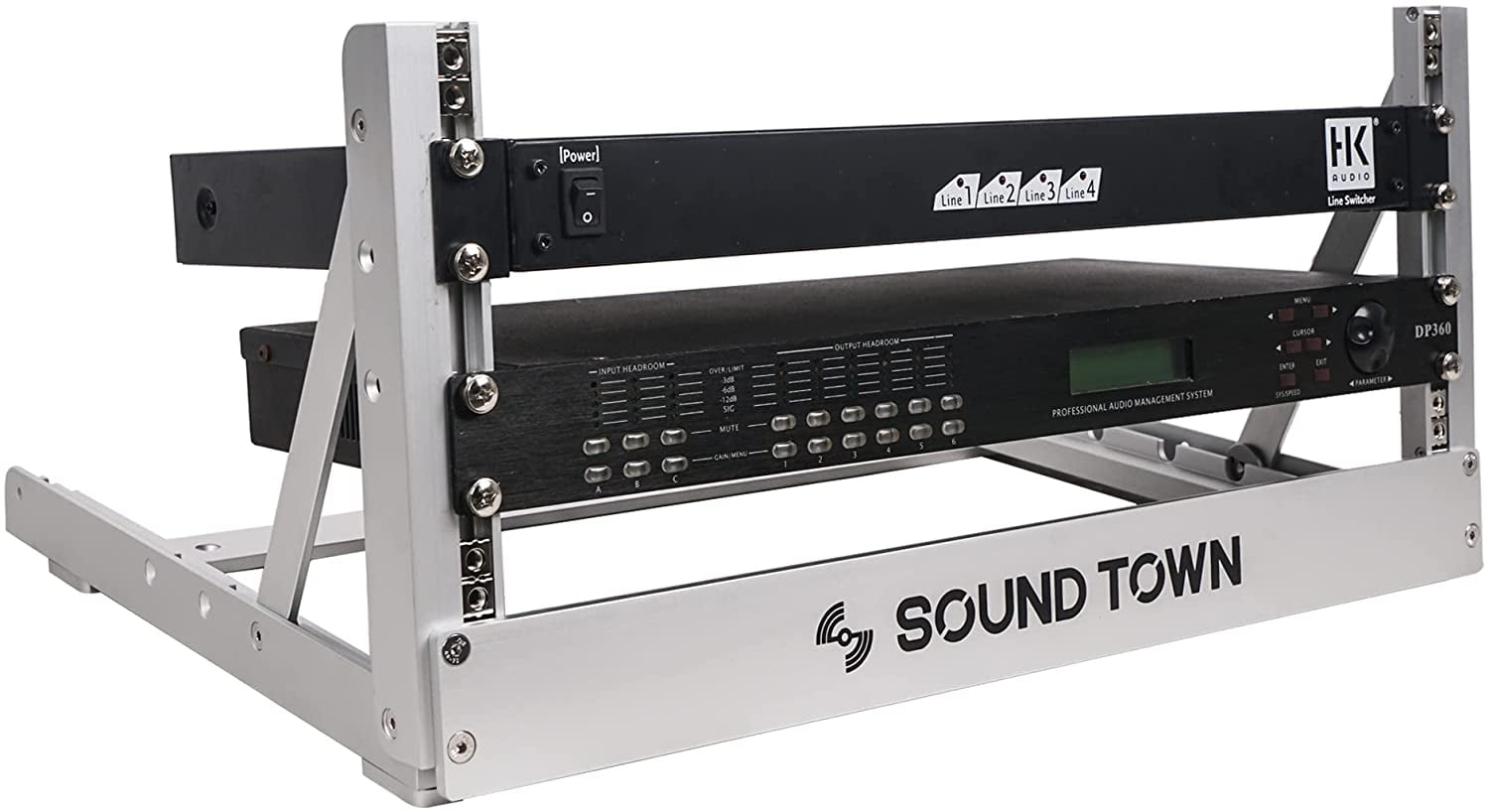Sound Town 4U Aluminum 2-Post Desktop Open-Frame Rack, Angle Adjustable ...