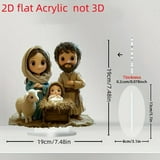 2D Acrylic Nativity Scene - Flat Manger Tabletop Decor with Sheep ...