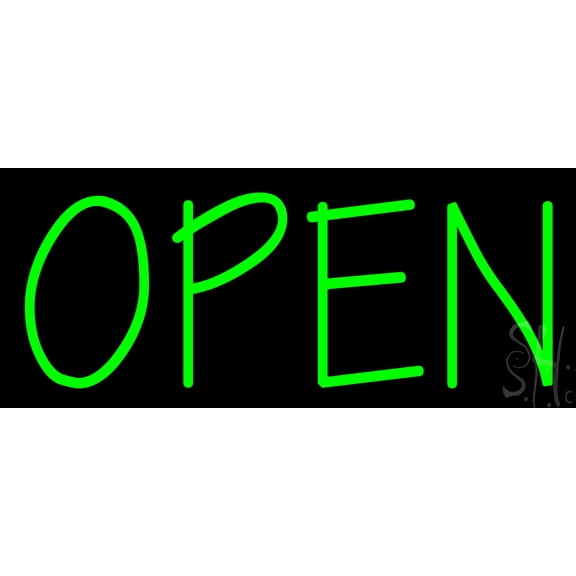 Green Border With Purple Open LED Neon Sign 10 x 24 - inches, Clear ...