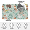 Cartoon Animals Doormat Cute Foxes Rabbits Bears Flower Leaf Non Slip ...