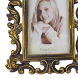 DecMode 4" x 6" Handmade Intricate Carved Brass Scroll Photo Frame (3 ...