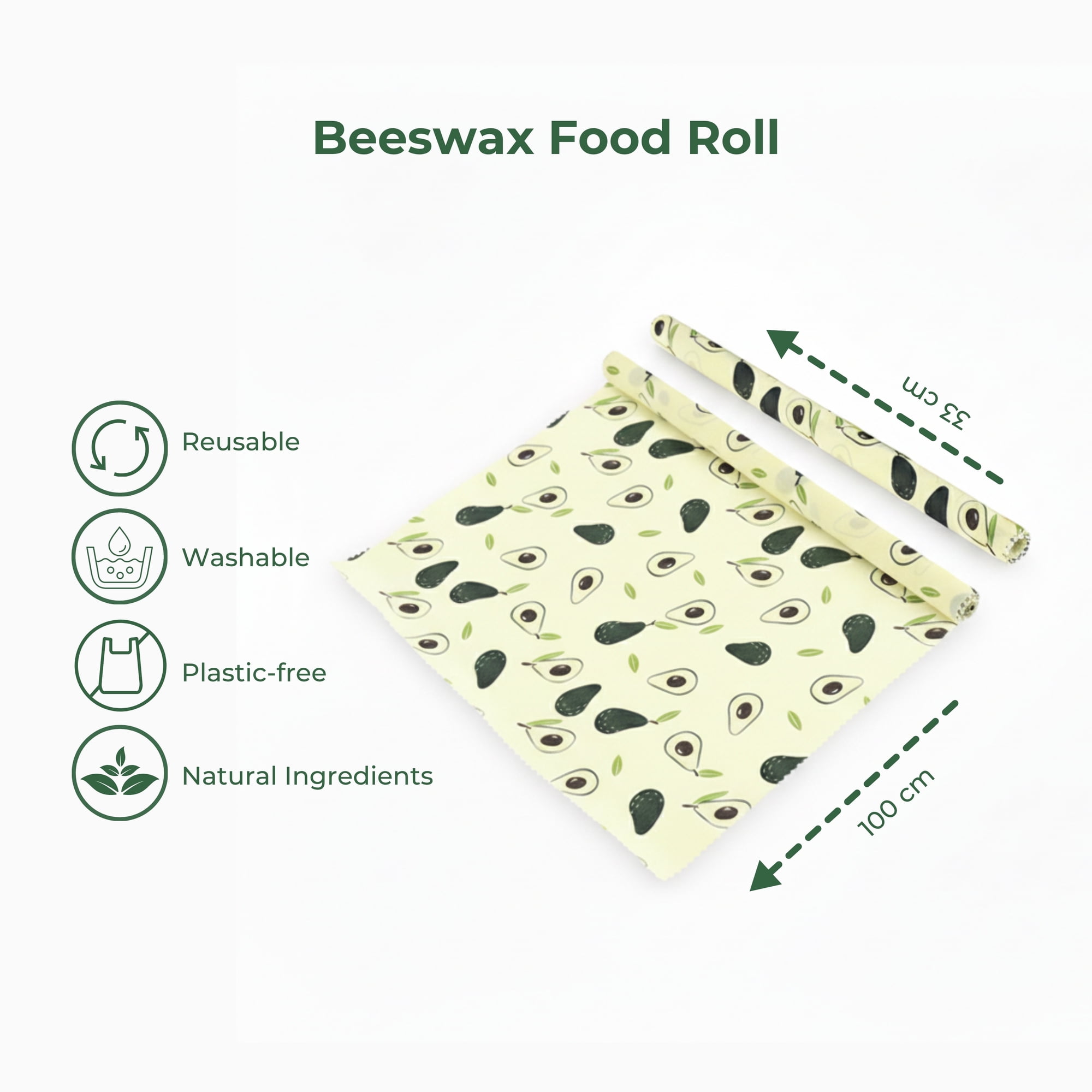 Click here for Eco Haven Beeswax Food Wrap Roll - Avocado Pattern... prices