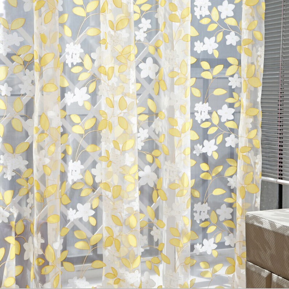 Click here for Tpzfurit Daily Leaf Sheer Curtain Window Voile Dra... prices