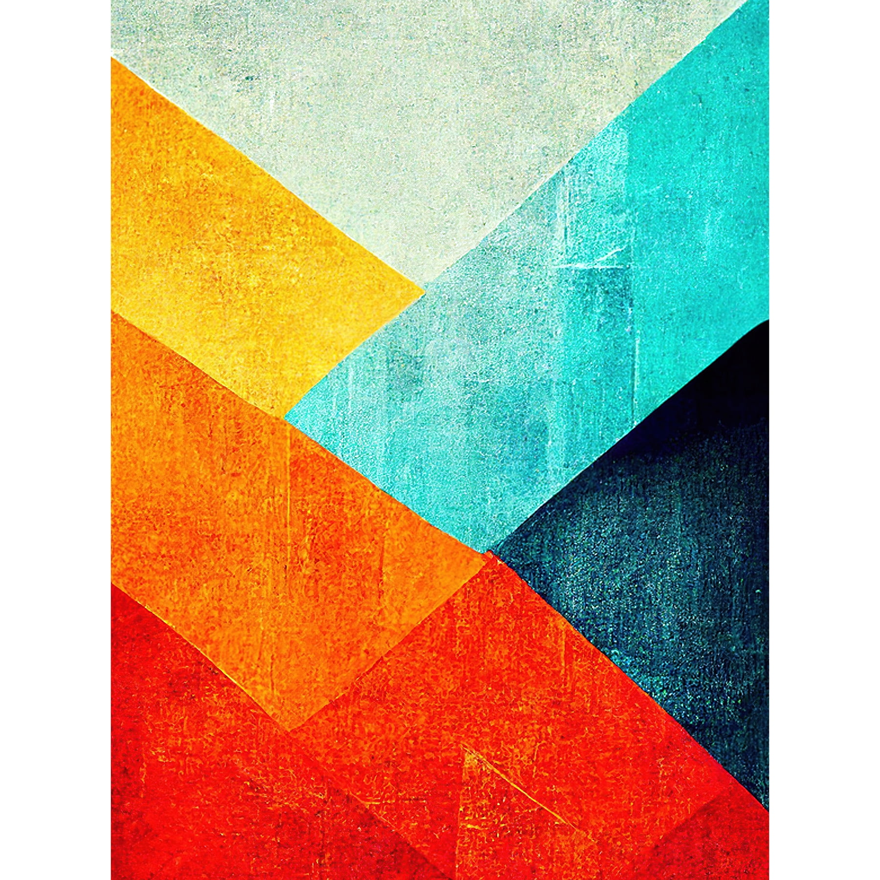 Striking Modern Abstract Bright Bold Colour Blocks Painting Unframed ...