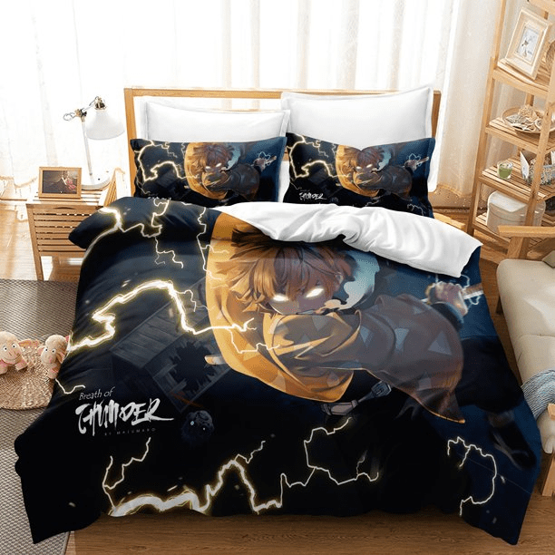 Anime Demon Slayer Bedding Bed Set 3D Print Breathable Manga Tanjirou ...