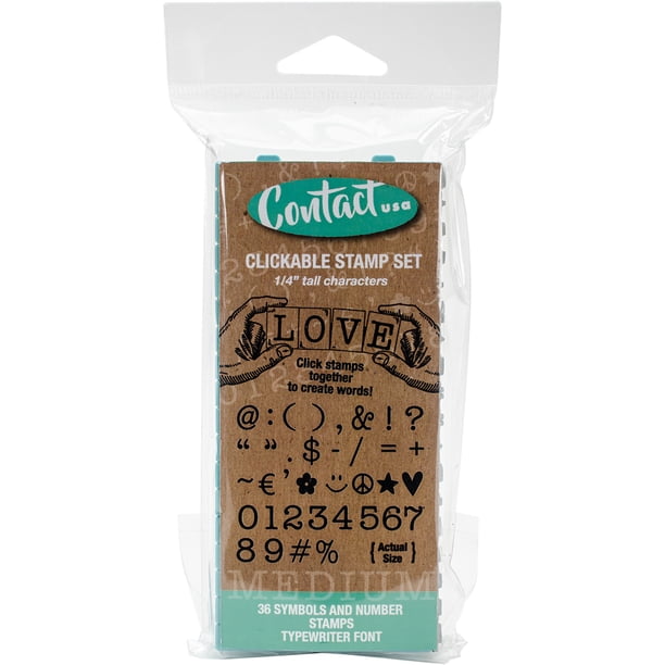 Contact USA Clickable Typewriter Font Stamps 1/4" 36/Pkg-Numbers ...