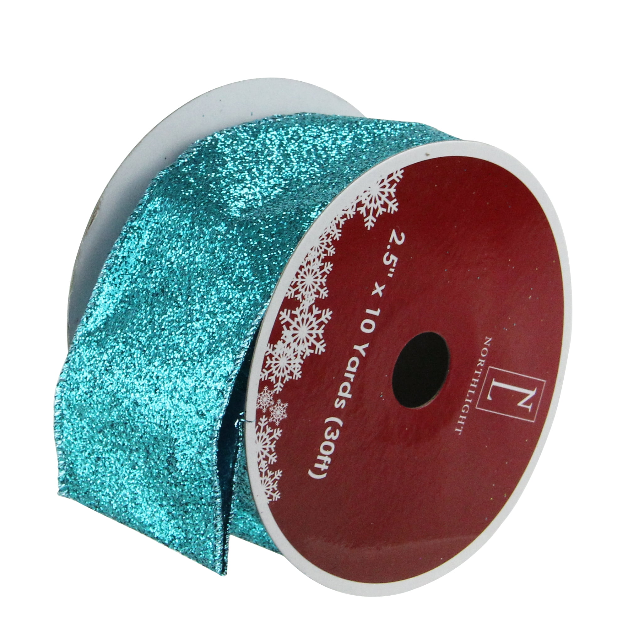 Shimmering Teal Green Solid Wired Christmas Craft Ribbon 2 5 X 120 shimmering-teal-green-solid-wired-christmas-craft-ribbon-2-5-x-120