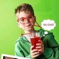 8PCS Silly Straw Glasses, Reusable Fun Loop Drinking Straw Eye Glasses ...