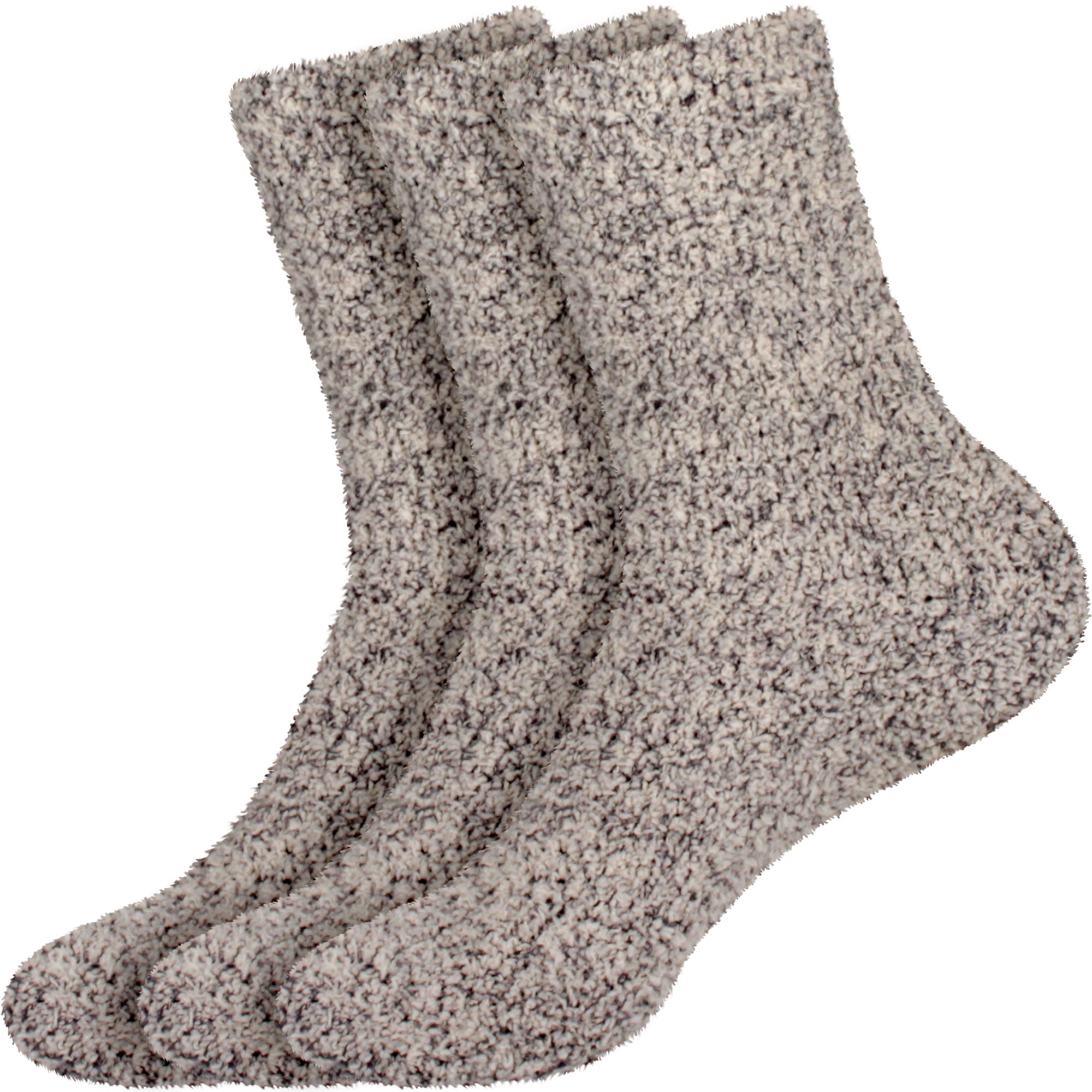 Chirpy Socks Women's Fuzzy Warm Feather Soft Socks - Light Grey - 3prs ...