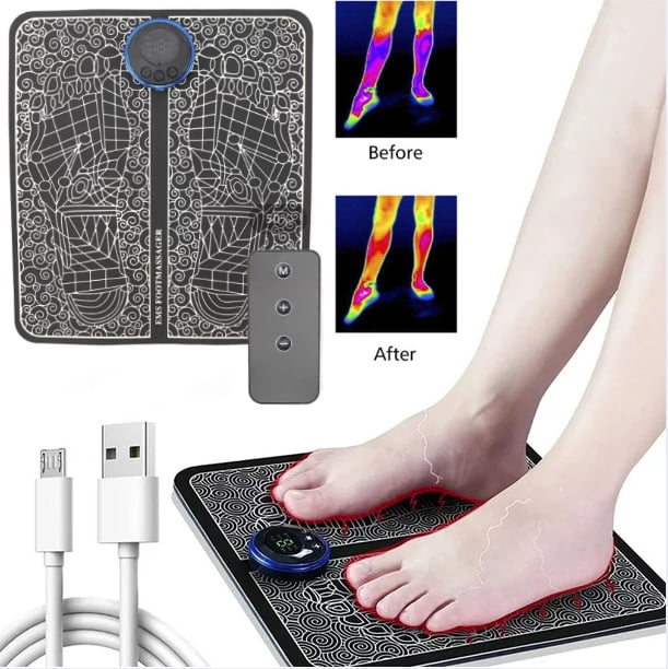 Hinzonek 19 Speed Lcd Rechargeable Ems Foot Massager Mat Leg Reshaping