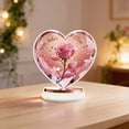 Acrylic Heart Sign 2D Flat Standing Decor with Clear Base Love Shape ...