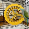 Bird Stand Interactive Wooden Exercise Wheel Parrot Intelligence Puzzle ...