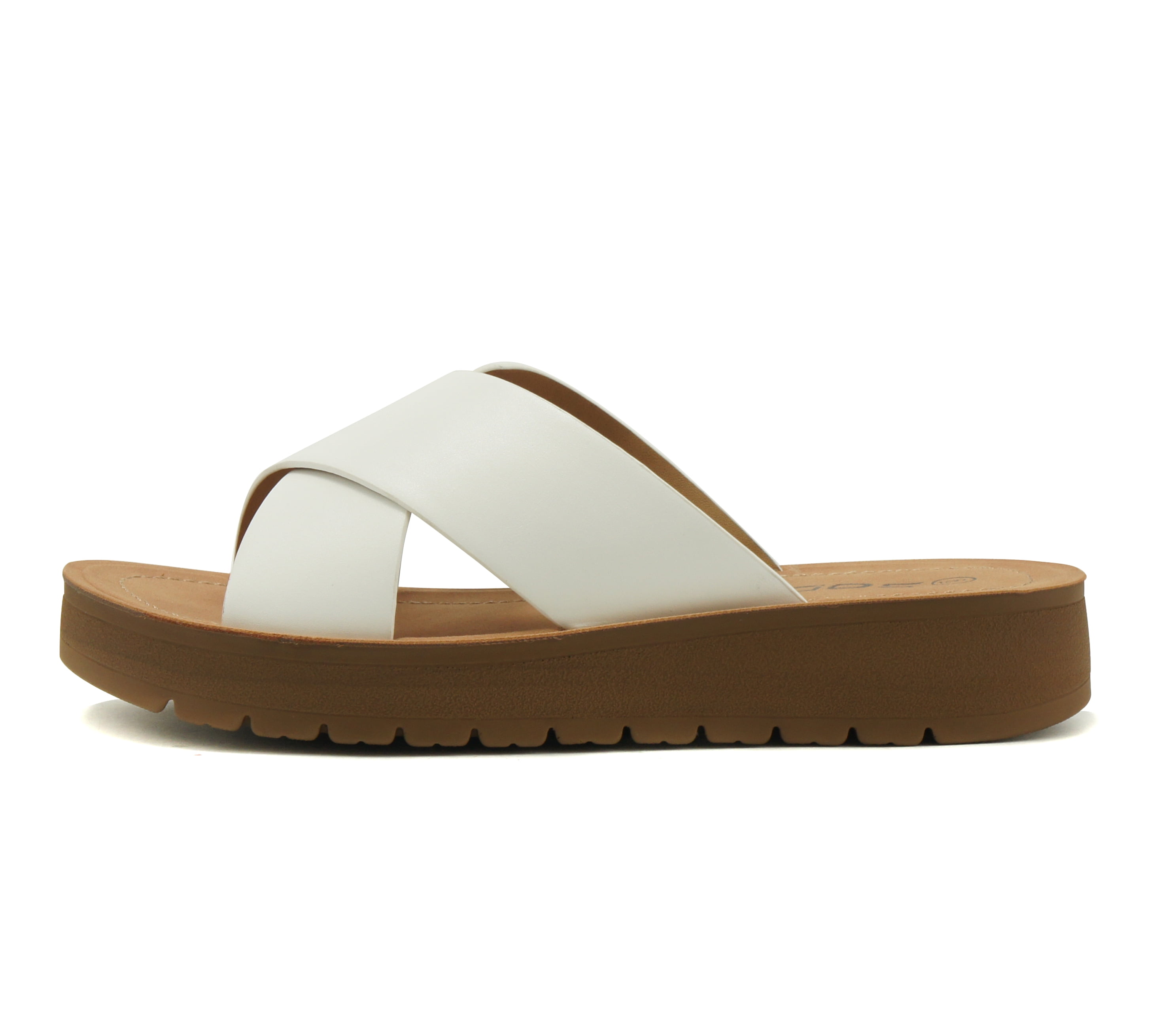 SODA LUCY ~ Women Open Toe Flatform Platform Crisscross Band Upper ...