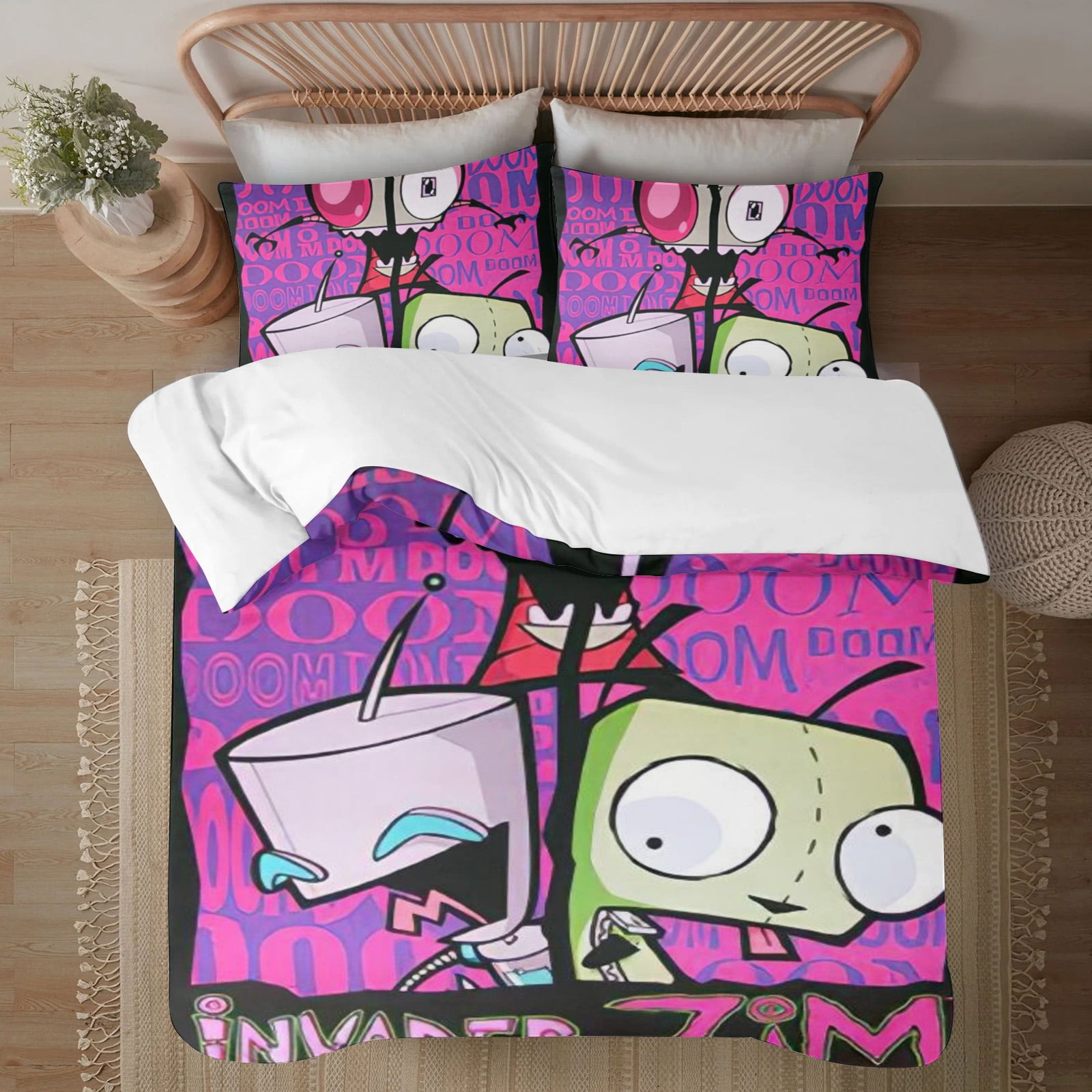 Click here for Yingd Invader Zim Face On Print Soft Bed Set Light... prices
