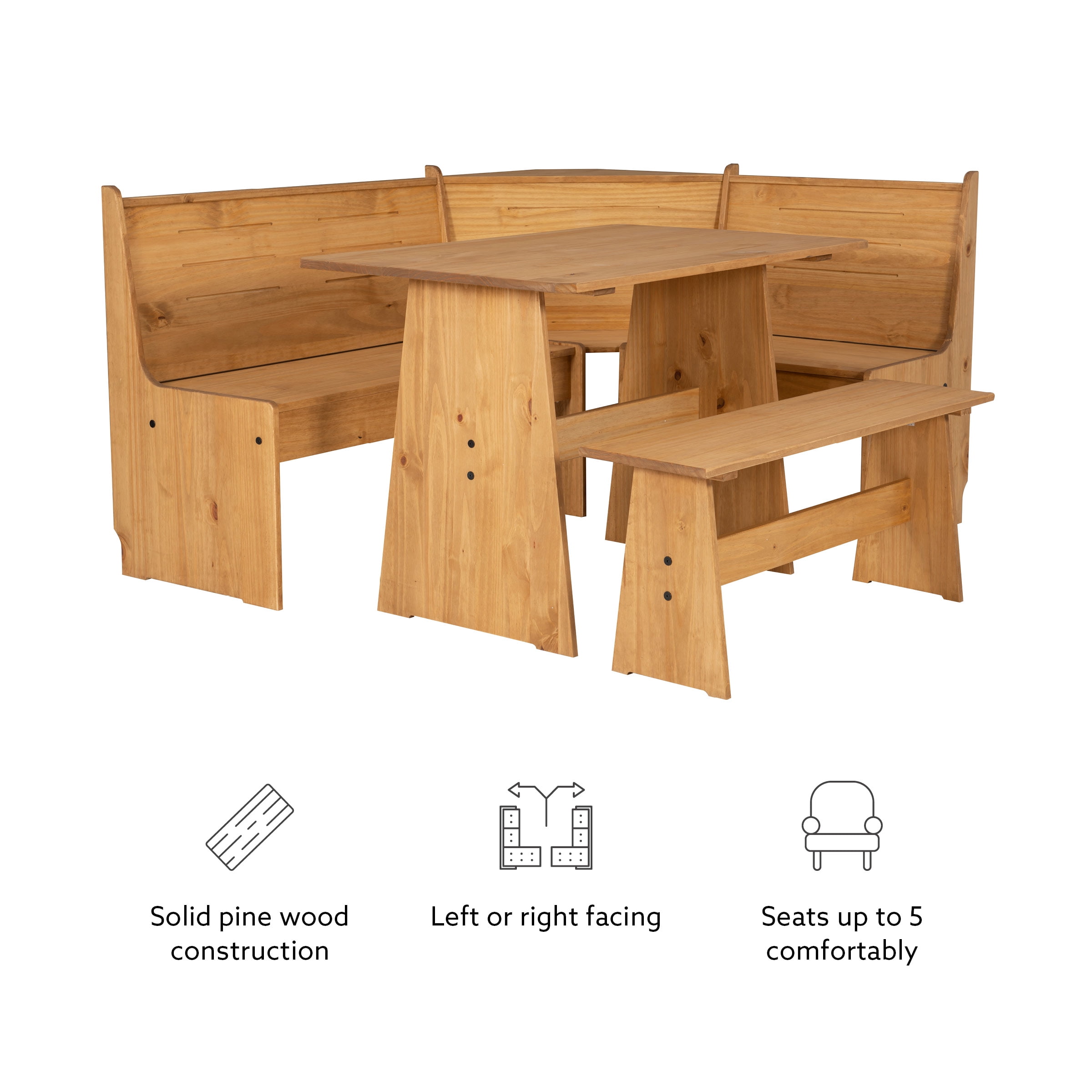 Linon Wickford 3-Piece Coastal Corner Breakfast Nook Philippines | Ubuy