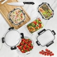16 Piece 4.4 Cup Rectangular Glass Meal Prep Containers with Airtight ...