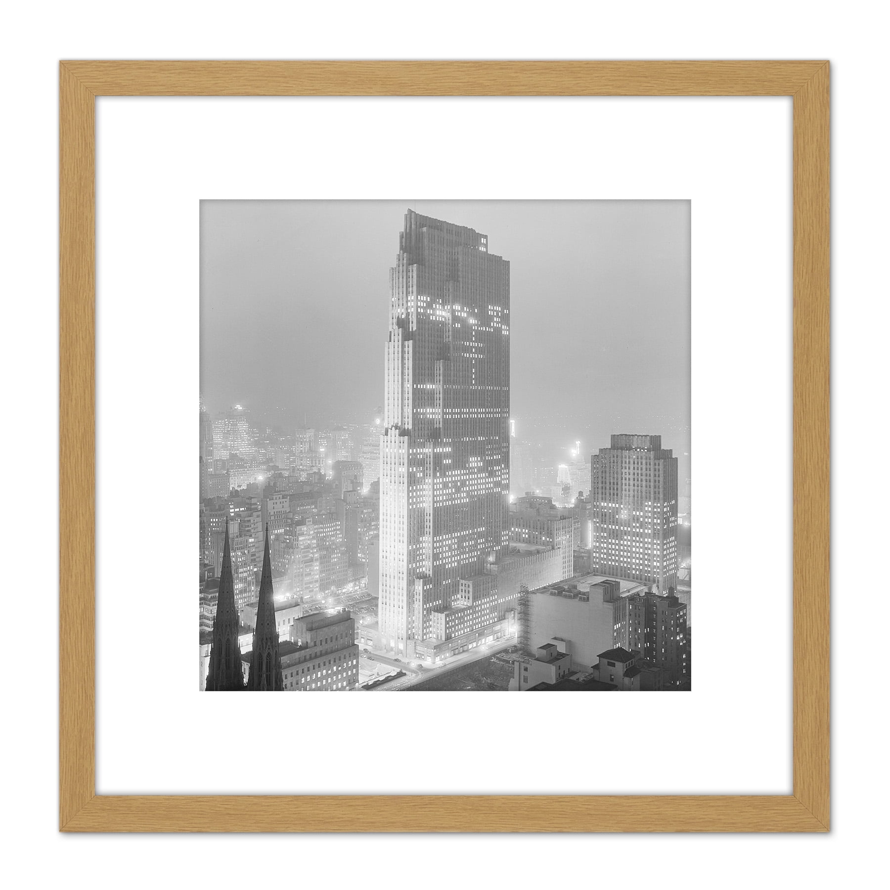 New York City Rockefeller Center Vintage Photo 8X8 Inch Square Wooden ...