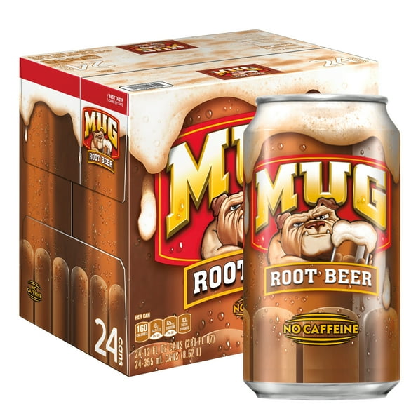 Mug Root Beer Soda, Creamy Vanilla Flavor, 12 fl oz, 12 Pack - Walmart.com