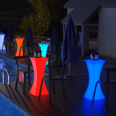 MoNiBloom LED Light Up Cocktail Table, 16 Color Changing Colors Pub ...