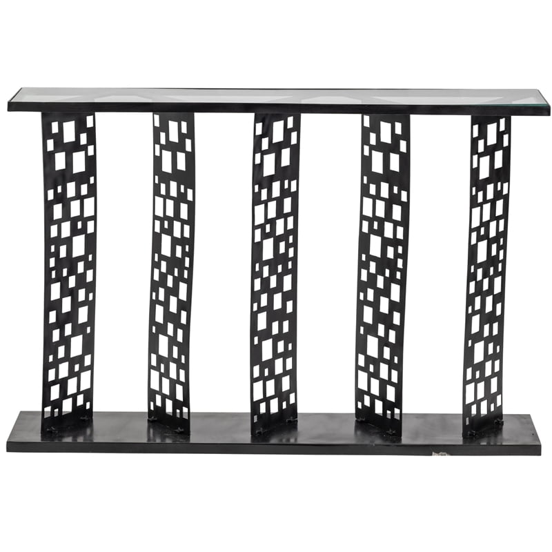 Skyline Console Table Black Metal 48 x 12 x 33" Modern Style - Walmart.com