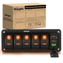 Nilight Waterproof 6 Gang Rocker Switch Panel, PD Type C USB Voltmeter ...