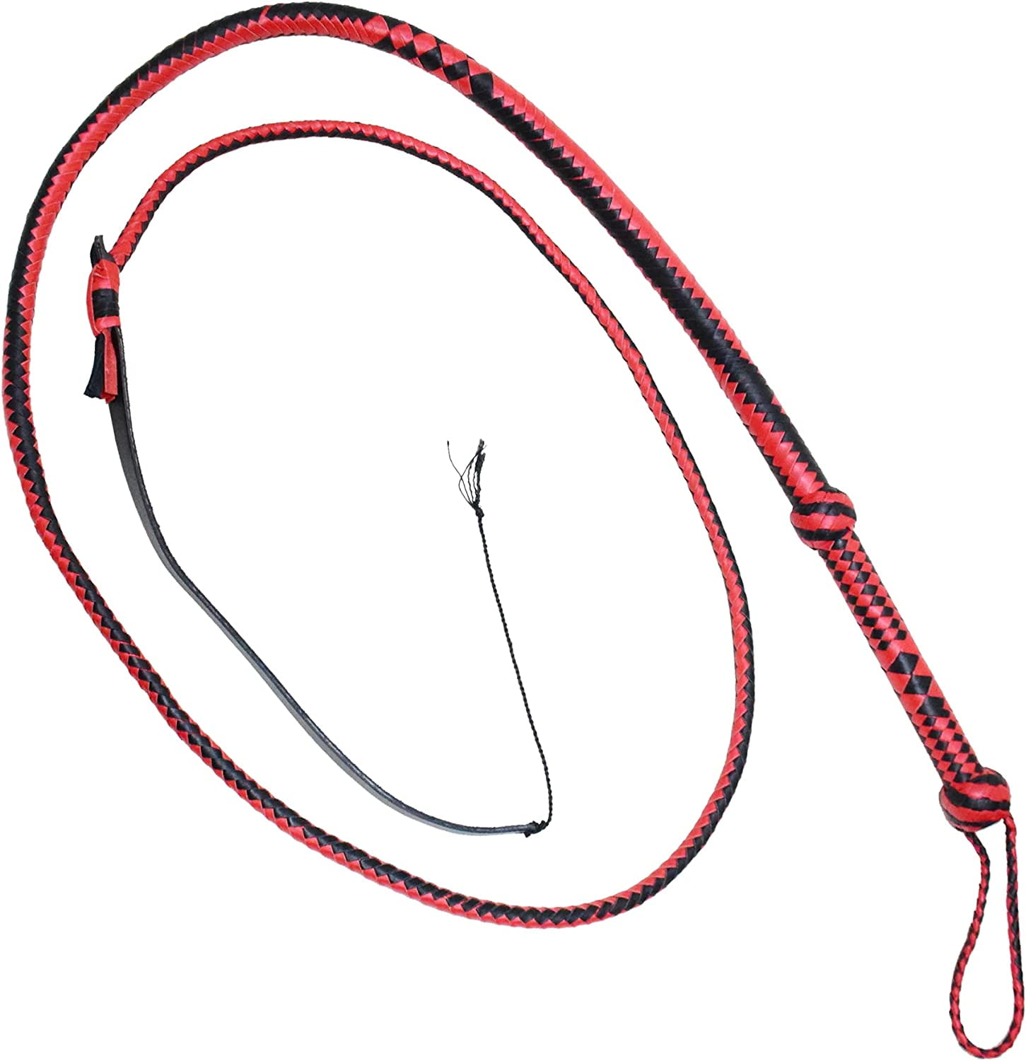 Aaylans 8Ft Long 12 Plaits Bull Whip Made of Cowhide Leather Black ...