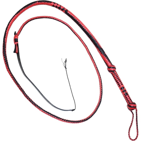 Aaylans 8Ft Long 12 Plaits Bull Whip Made of Cowhide Leather Black ...